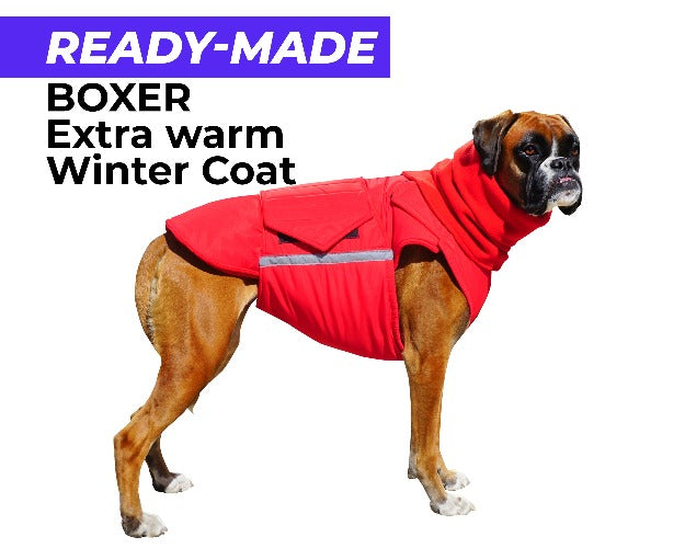 BOXER EXTRA WARM WINTER COAT + NECK WARMER - READY-MADE – Pepper Petwear
